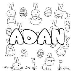 Coloriage prénom ADAN - Sans Dépasser