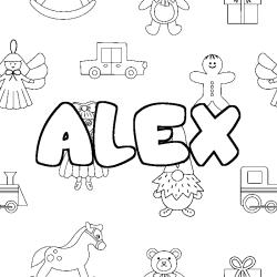 Coloriage prénom ALEX - Sans Dépasser