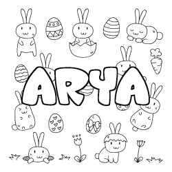 Coloriage prénom ARYA - Sans Dépasser