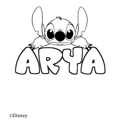 Coloriage prénom ARYA - décor Premier jour d'école - Sans Dépasser