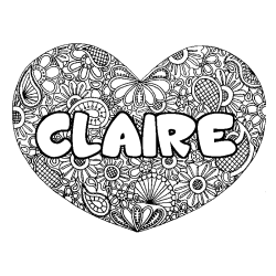Coloriage prénom CLAIRE - décor Chouettes - Sans Dépasser