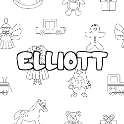 Coloriage prénom ELLIOTT - Sans Dépasser
