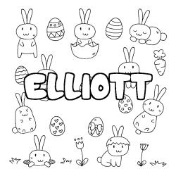 Coloriage prénom ELLIOTT - Sans Dépasser