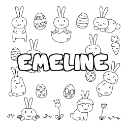 Coloriage prénom EMELINE - Sans Dépasser