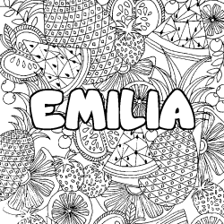 Coloriage prénom EMILIA - Sans Dépasser