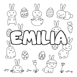Coloriage prénom EMILIA - Sans Dépasser