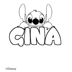 Coloriage prénom GINA - Sans Dépasser