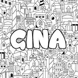 Coloriage prénom GINA - Sans Dépasser