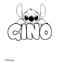 Coloriage prénom GINO - décor Paques - Sans Dépasser