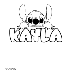 Coloriage prénom KAYLA - décor Ville - Sans Dépasser