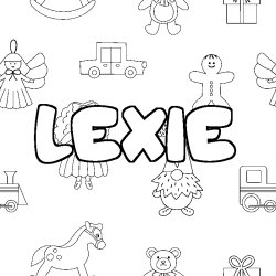 Coloriage prénom LEXIE - Sans Dépasser