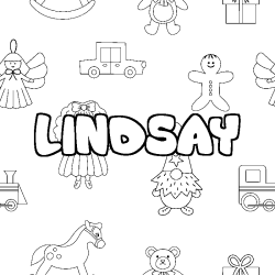Coloriage prénom LINDSAY - Sans Dépasser