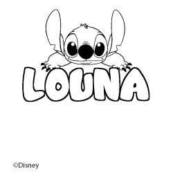 Coloriage prénom LOUNA - Sans Dépasser