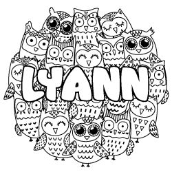 Coloriage prénom LYANN - décor Ville - Sans Dépasser