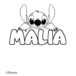 Coloriage prénom MALIA - Sans Dépasser
