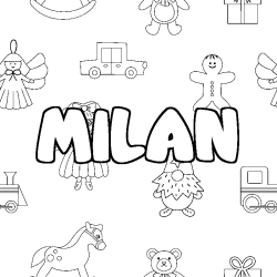 Coloriage prénom MILAN - Sans Dépasser
