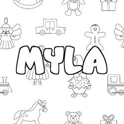 Coloriage prénom MYLA - Sans Dépasser