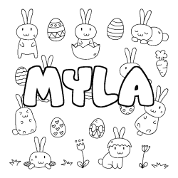 Coloriage prénom MYLA - Sans Dépasser