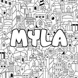 Coloriage prénom MYLA - Sans Dépasser