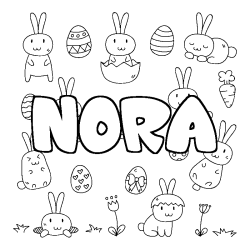 Coloriage prénom NORA - Sans Dépasser