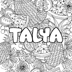 Coloriage prénom TALYA - Sans Dépasser
