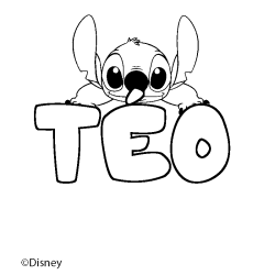 Coloriage prénom TÉO - Sans Dépasser