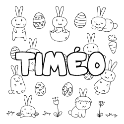 Coloriage prénom TIMÉO - décor Ville - Sans Dépasser