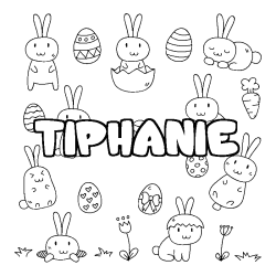 Coloriage prénom TIPHANIE - décor Stitch - Sans Dépasser