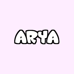 Coloriage prénom ARYA - Sans Dépasser