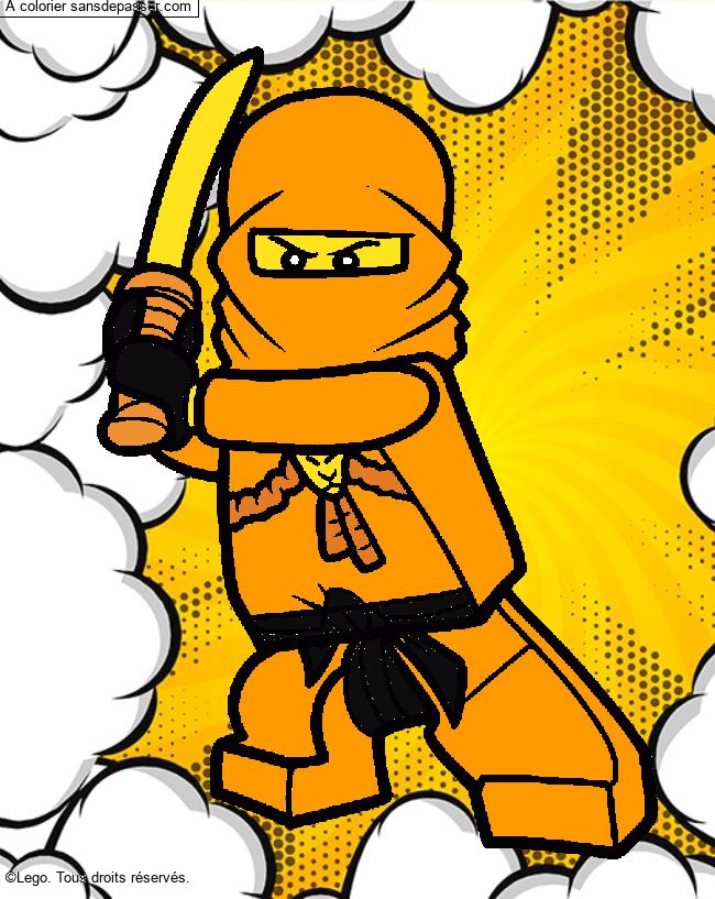 Coloriage Zane - Ninjago - Sans Dépasser