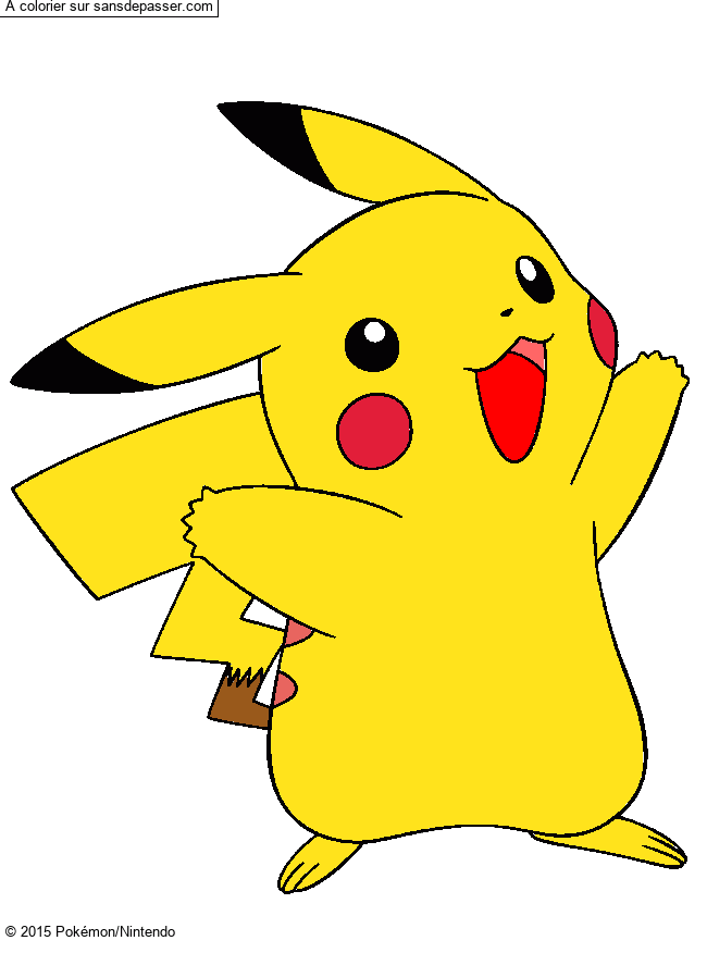 Dessin colorié : Coloriage Pikachu par Charlie - Sans Dépasser