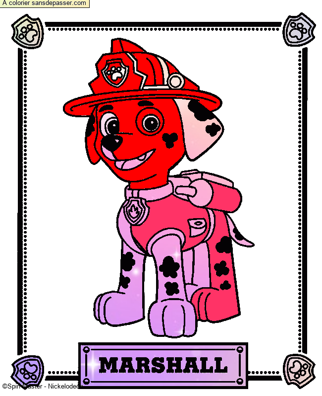 Dessin colorié : Coloriage Marshall par poupette - Sans Dépasser