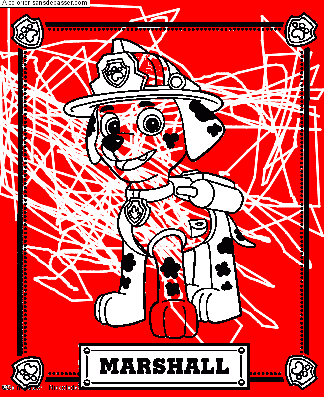 Dessin colorié : Coloriage Marshall par un invité - Sans Dépasser