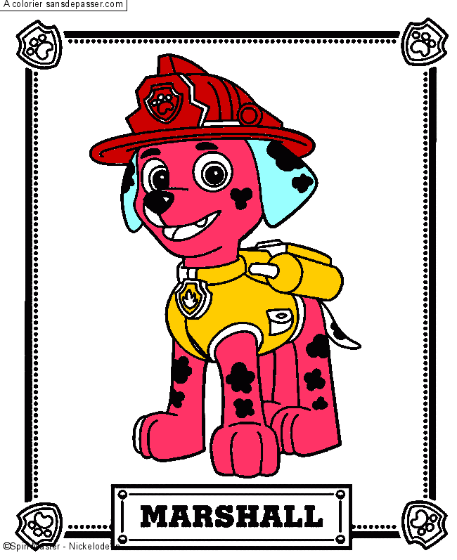 Dessin colorié : Coloriage Marshall par un invité - Sans Dépasser