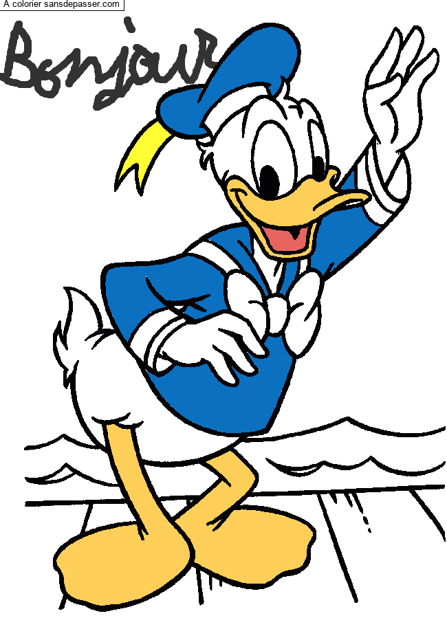 Coloriage Salut Donald ! - Sans Dépasser