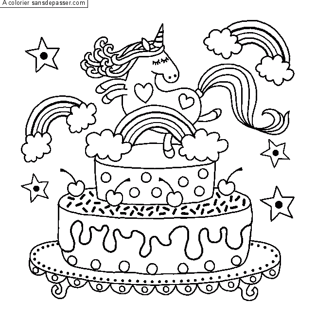 Coloriage Licorne Endormie Sans D passer Coloriage Licorne Endormie Sans D passer
