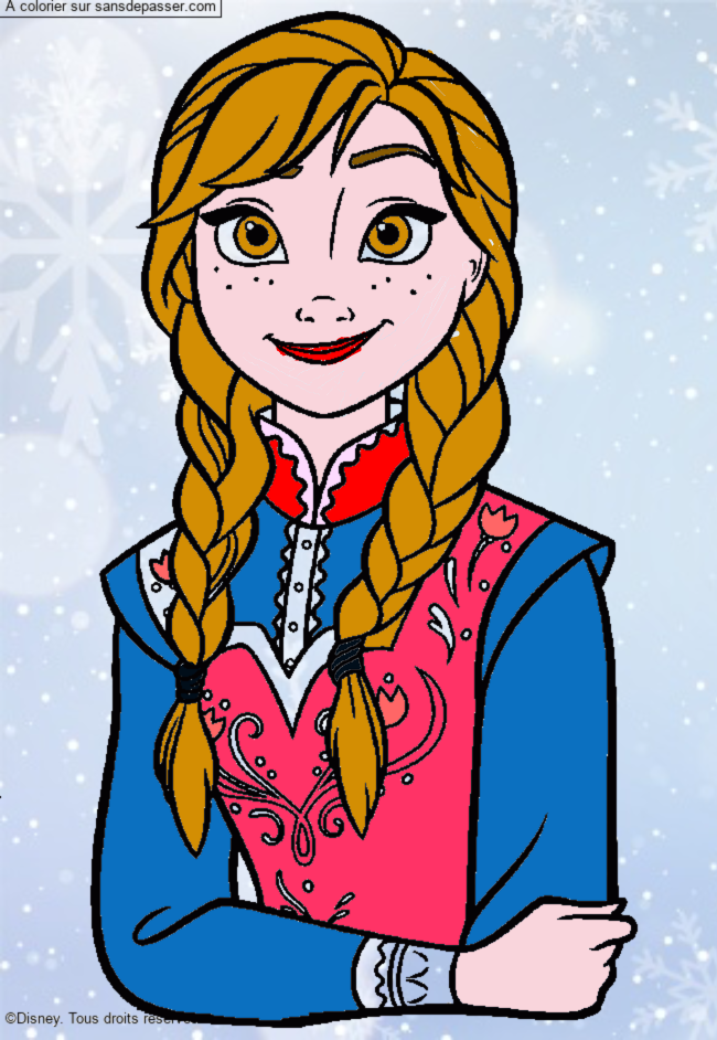 Dessin colorié : Coloriage Princesse Anna d'Arendelle par Lucie77176 ...