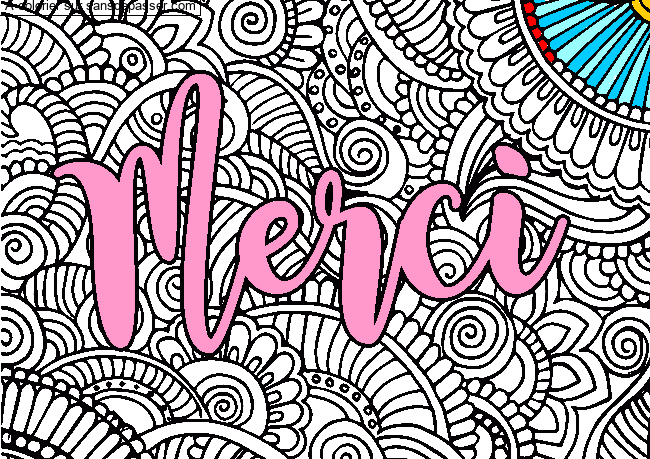 Coloriage Merci Mandala - Sans Dépasser