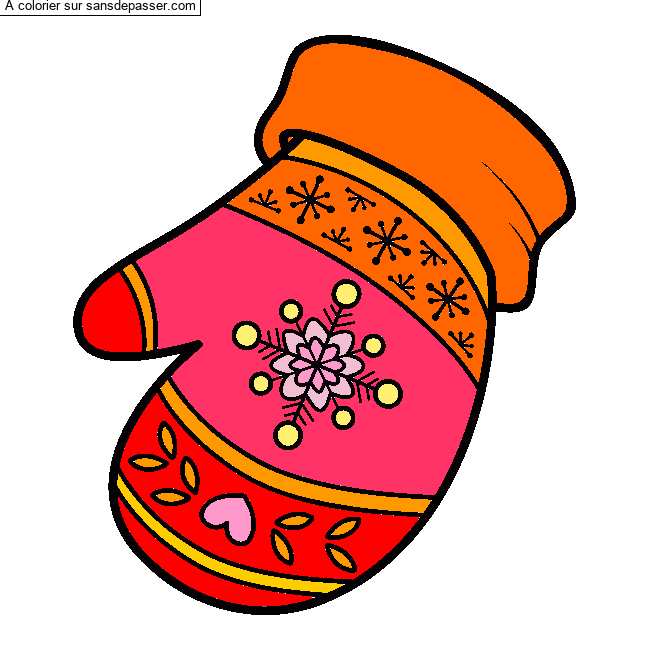 Coloriage Moufle colorée - Sans Dépasser