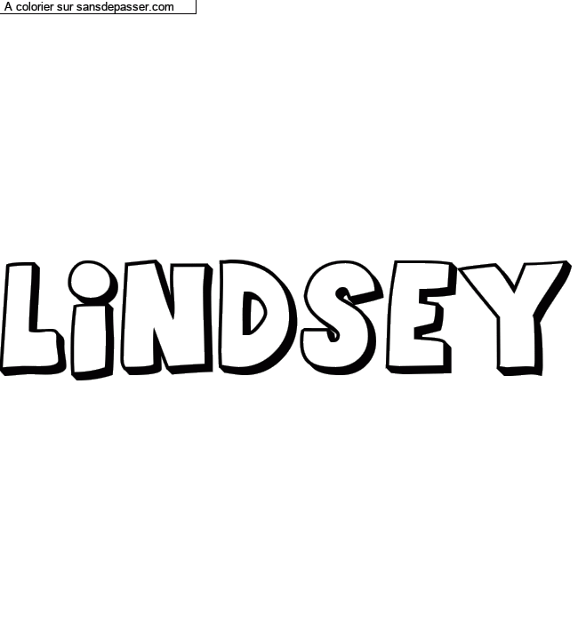 Dessin colorié : Coloriage personnalisé "Lindsey" par un invité - Sans ...