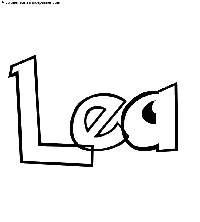 Dessin colorié : Coloriage personnalisé "Lea" par un invité - Sans Dépasser