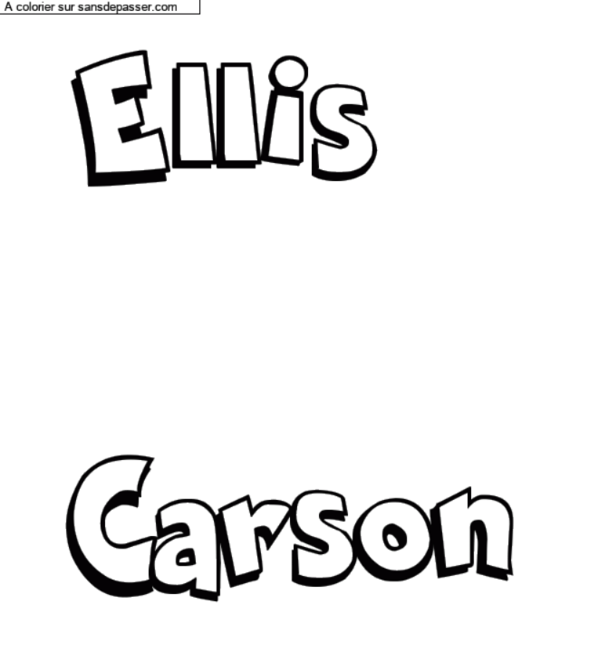 Dessin colorié : Coloriage personnalisé "Ellis Carson" par un invité ...