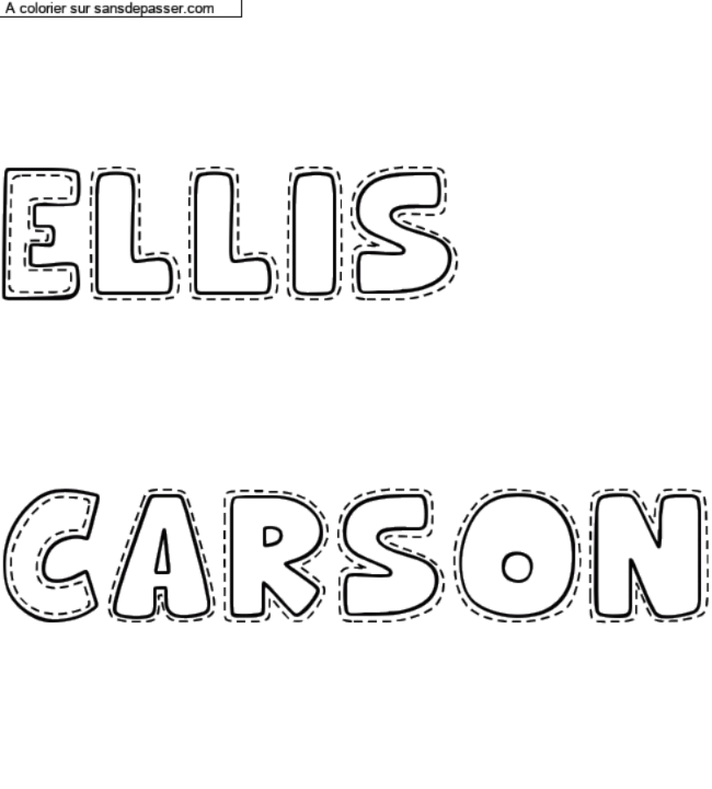 Dessin colorié : Coloriage personnalisé "Ellis Carson" par un invité ...