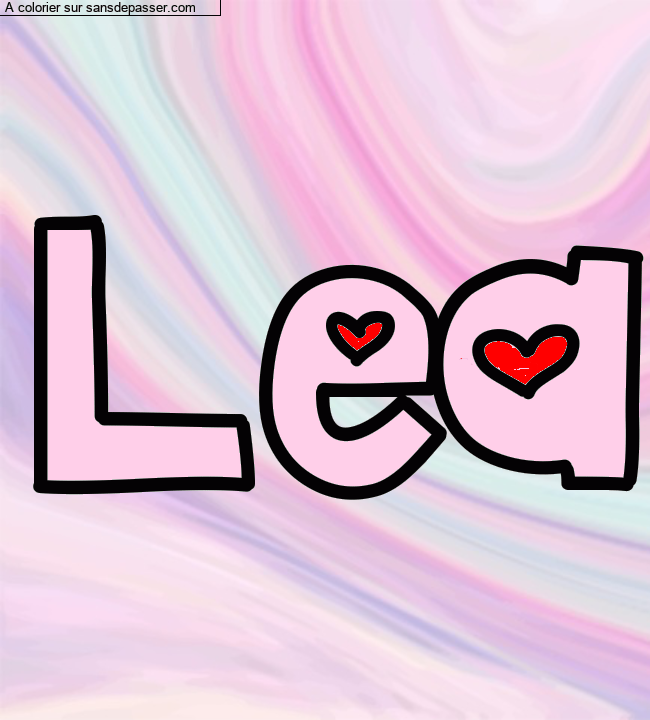 Dessin colorié : Coloriage personnalisé "Lea" par un invité - Sans Dépasser