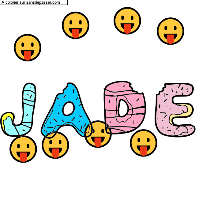 Dessin colorié : Coloriage personnalisé "JADE" par un invité - Sans ...