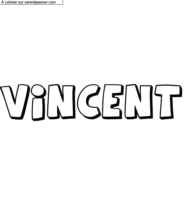 Dessin colorié : Coloriage personnalisé "Vincent" par un invité - Sans ...