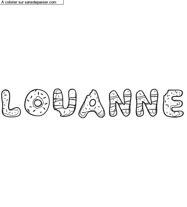Dessin colorié : Coloriage personnalisé "Louanne" par un invité - Sans ...