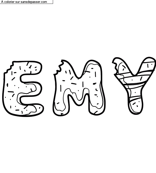 Dessin colorié : Coloriage personnalisé "Emy" par un invité - Sans Dépasser