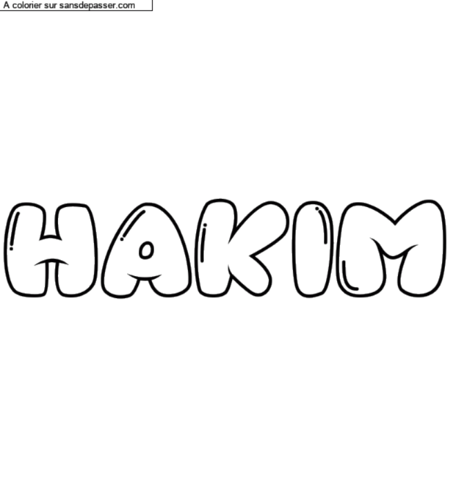 Dessin colorié : Coloriage personnalisé "HAKIM" par un invité - Sans ...