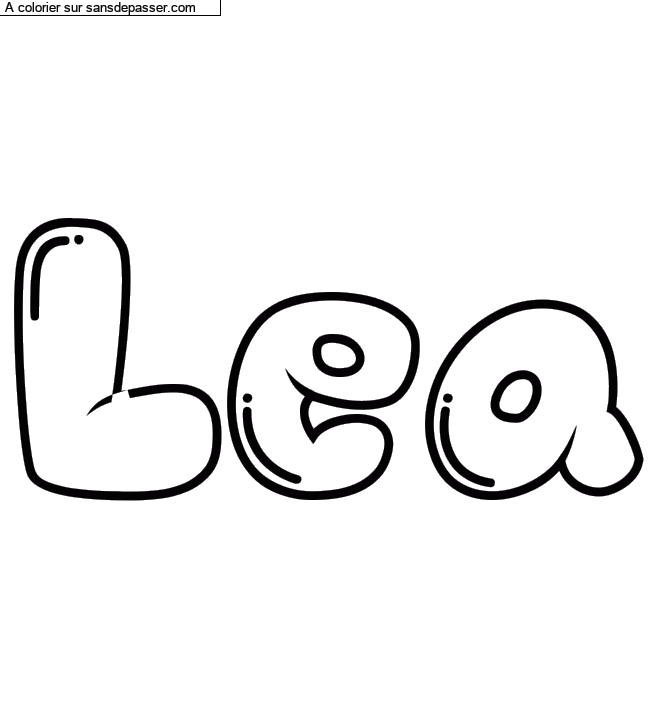 Dessin colorié : Coloriage personnalisé "Lea" par un invité - Sans Dépasser